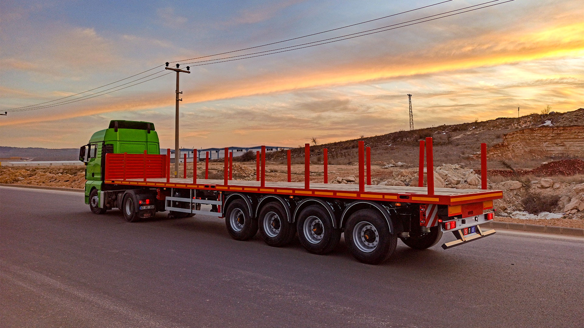 Flatbed Trailer platform trailer producing by STU Trailers.